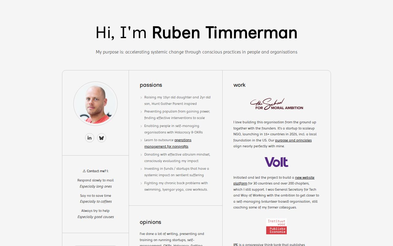 Ruben Timmerman's website – my Work @ The School for Moral Ambition ...